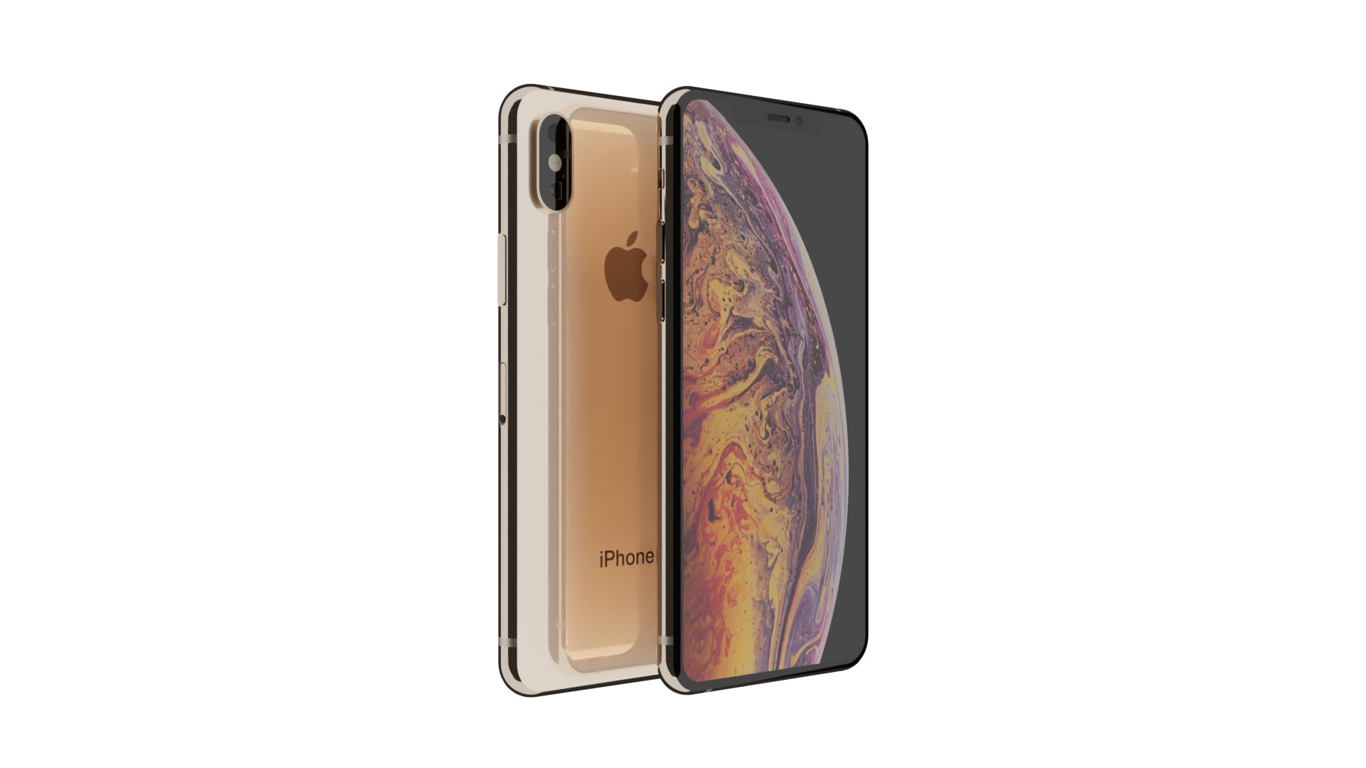 iPhone XS 골드 3D 모델 - TurboSquid 1631281