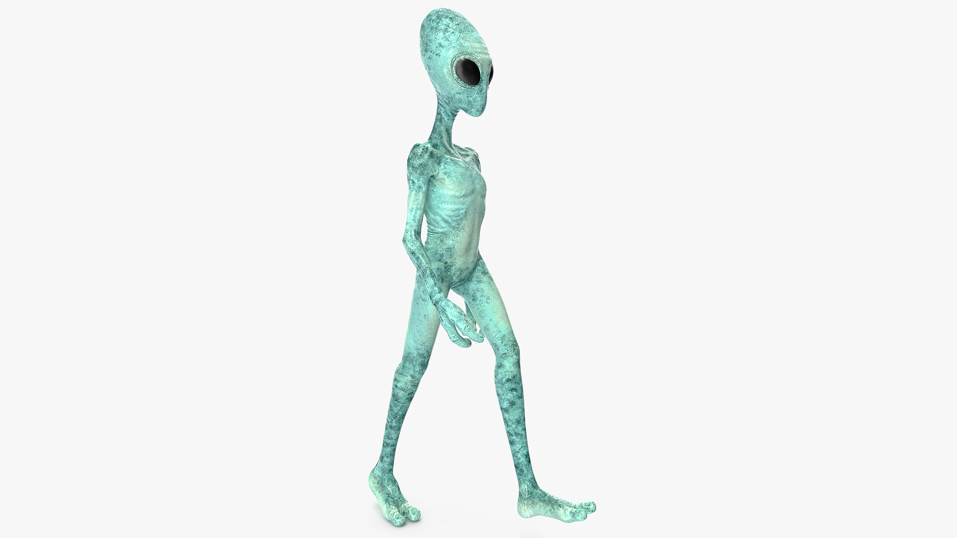 Extraterrestrial alien walking pose 3D model - TurboSquid 1631930