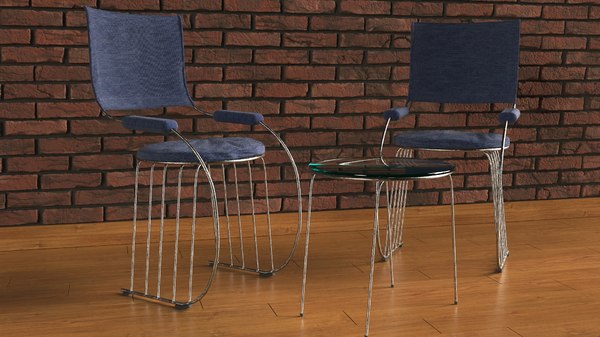 3D steel chair model - TurboSquid 1633338