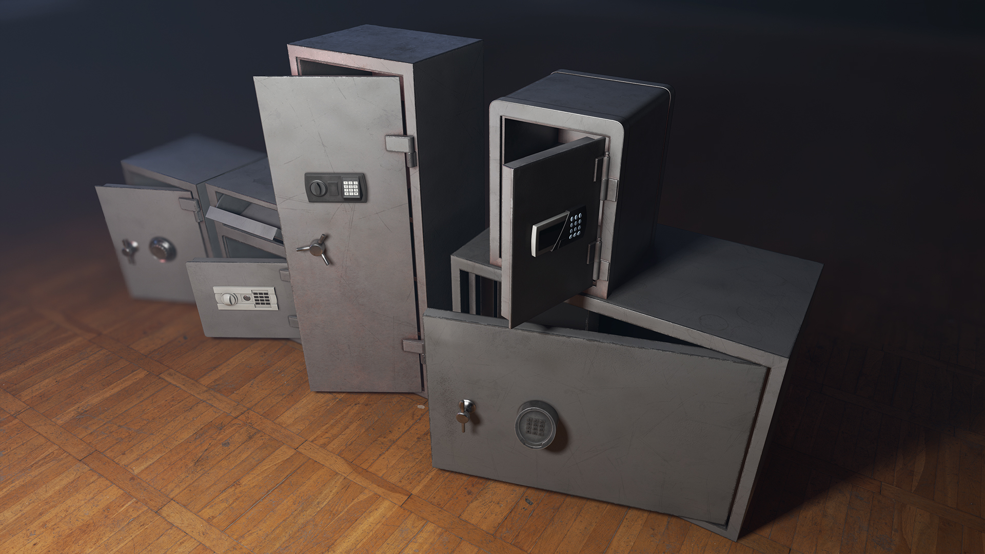 3D lockers locks model - TurboSquid 1633965