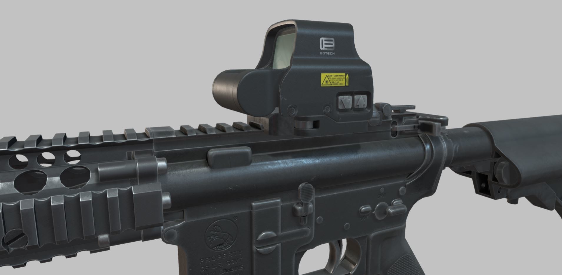Assault rifle m4a1 3D model - TurboSquid 1634474
