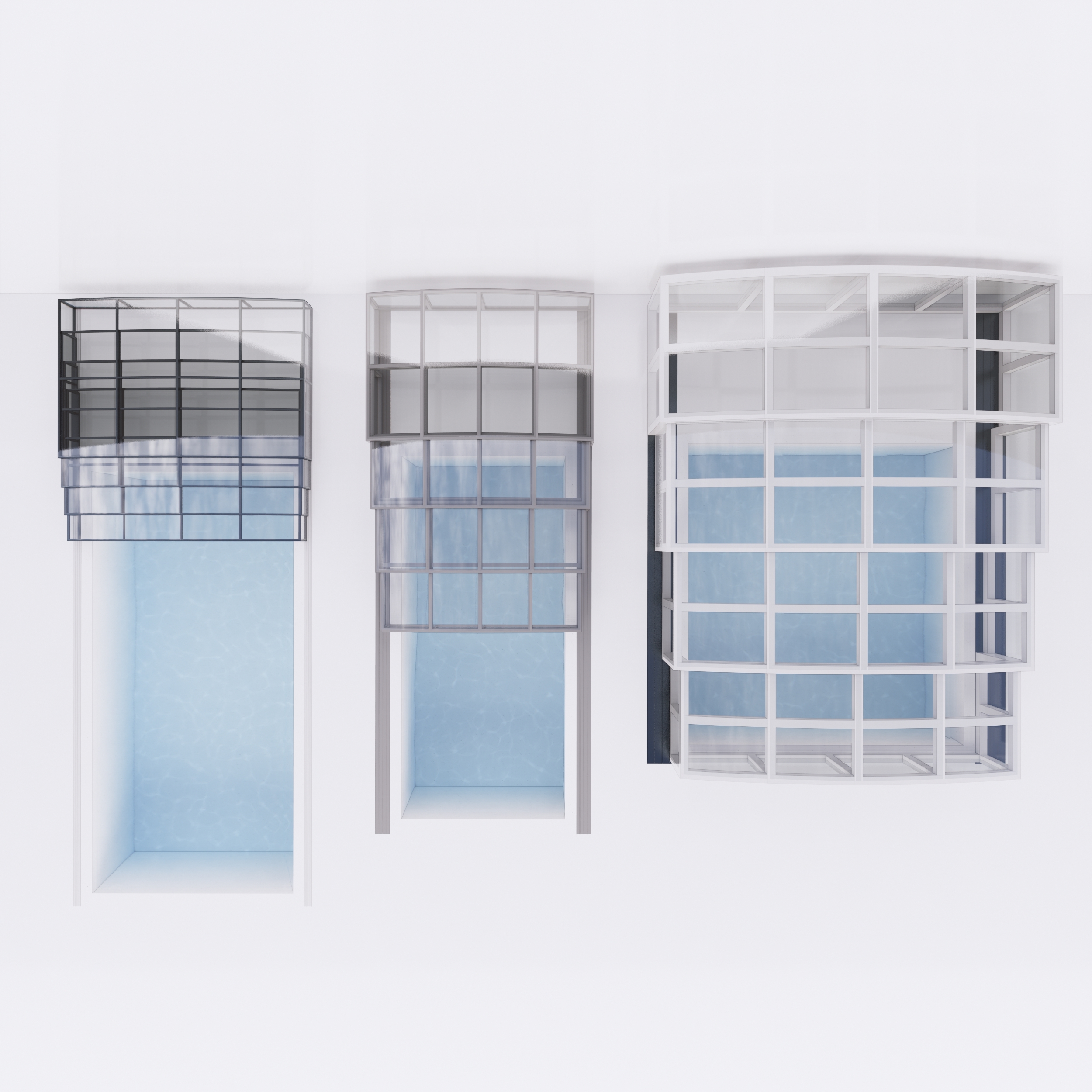 3D модель Бассейн с крышей - полностью параметрическое семейство Revit ...