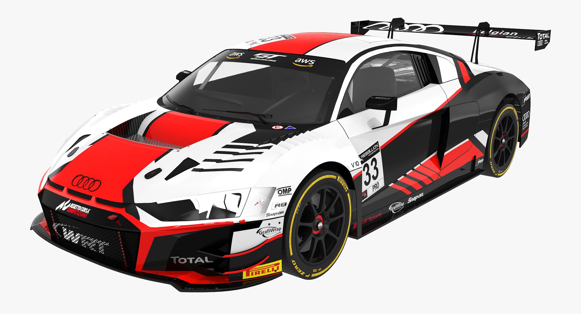 3D audi r8 lms gt3 - TurboSquid 1635545