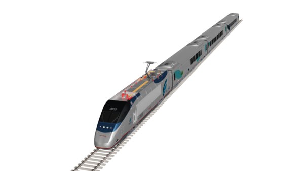 Acela express train amtrak 3D - TurboSquid 1635789