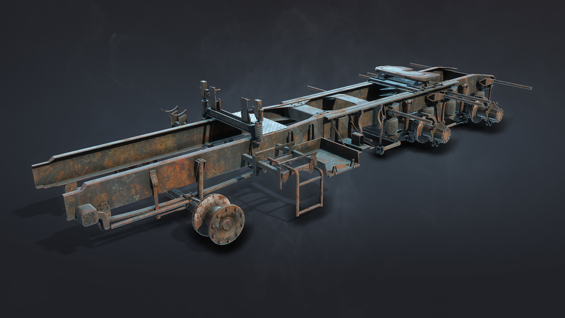 3D model old rusty frame semi-trailer - TurboSquid 1635953
