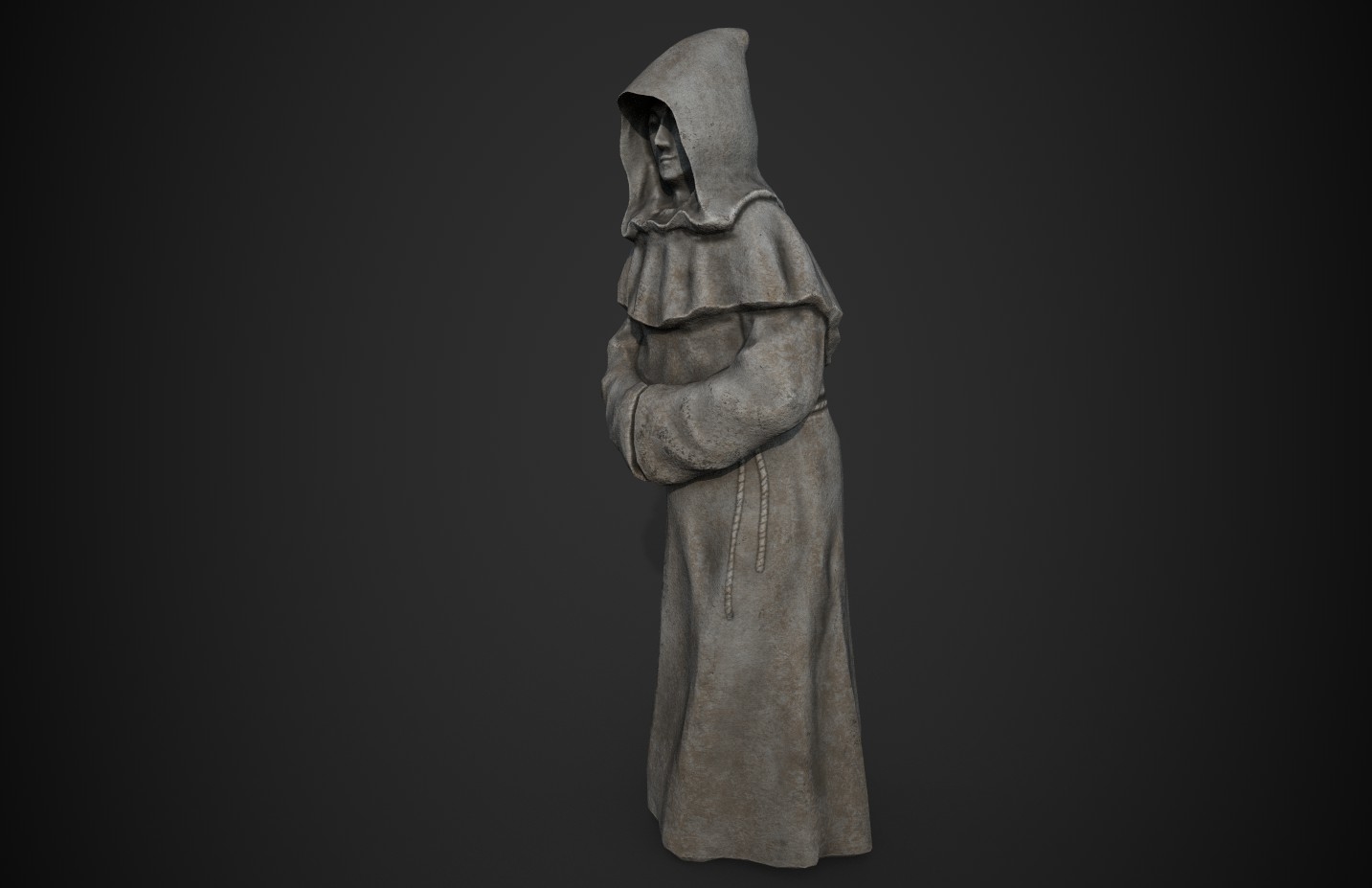 3D medieval statue monk - TurboSquid 1636094