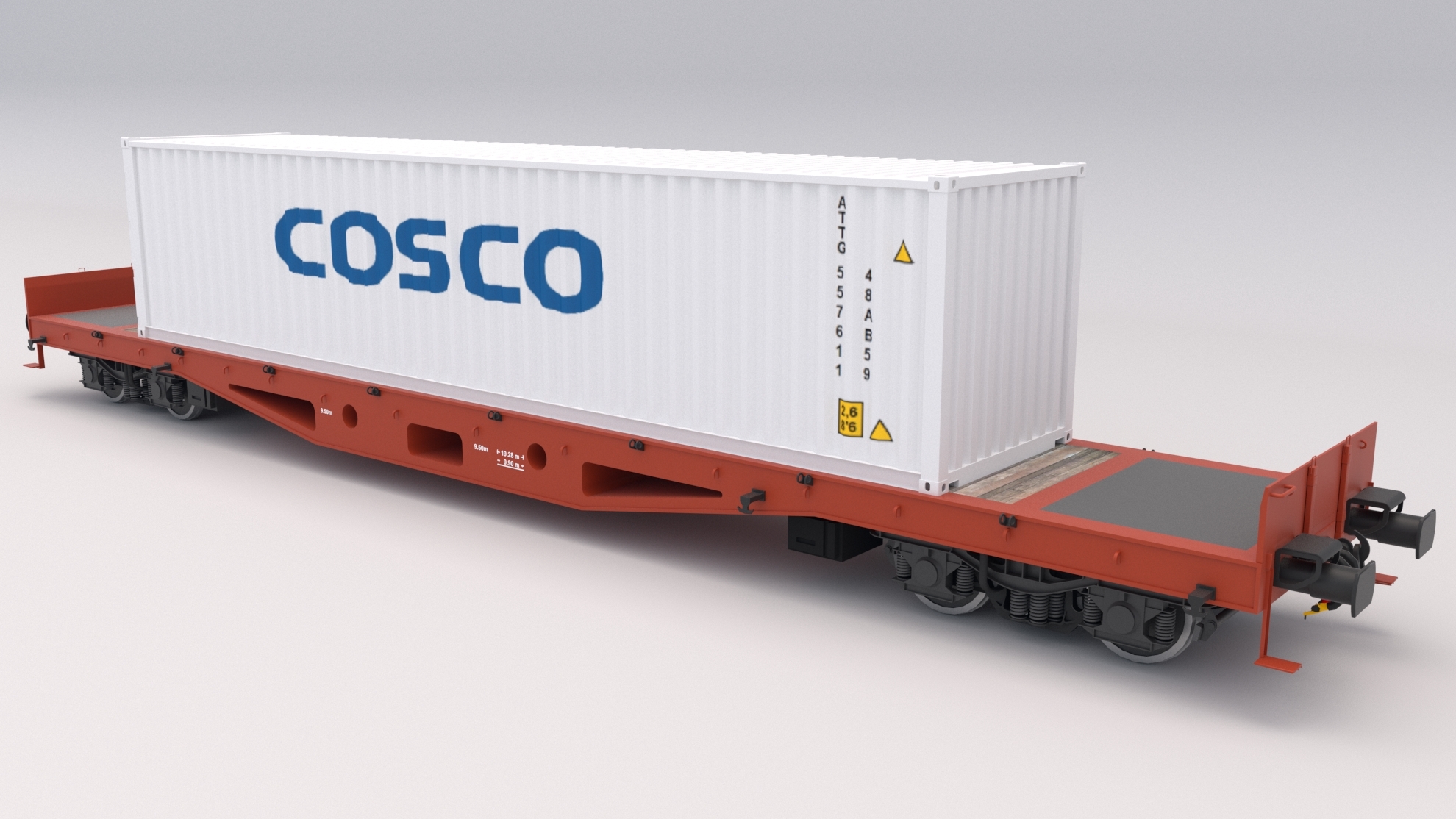 Contêiner Cosco para vagão plano Modelo 3D - TurboSquid 1636585