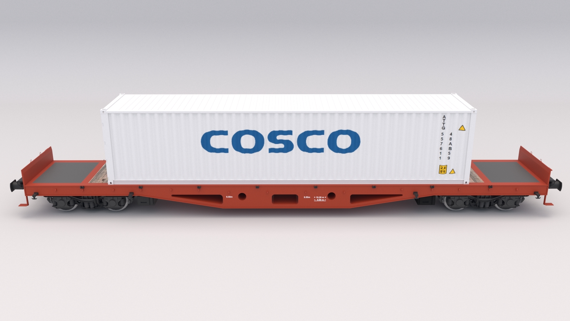 Contêiner Cosco para vagão plano Modelo 3D - TurboSquid 1636585