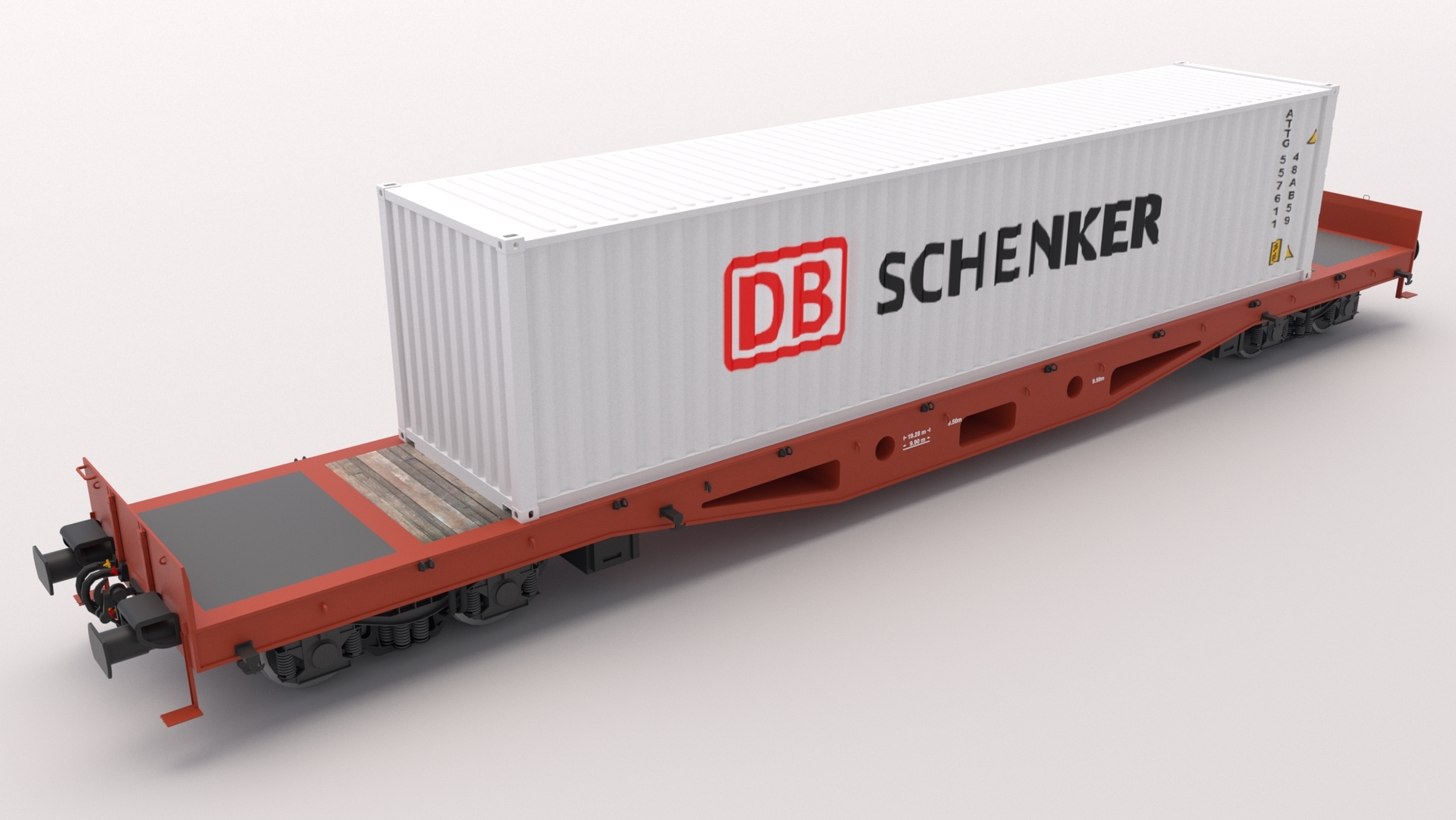 Flachwagen DB Schenker Container 3D-Modell - TurboSquid 1636581