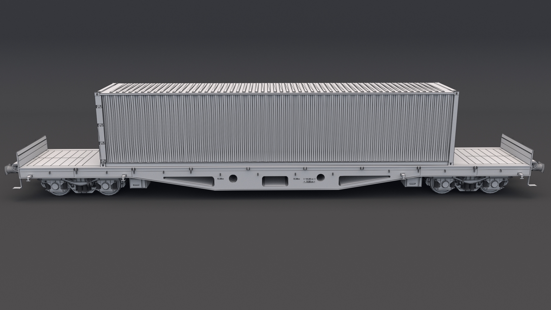 Flat rail car container 3D model - TurboSquid 1636588
