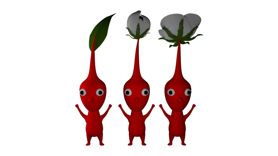 Red pikmin 3D model - TurboSquid 1636630