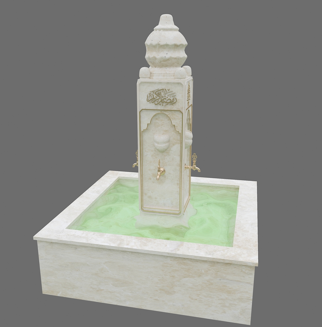 3D medieval water fountain model - TurboSquid 1637015