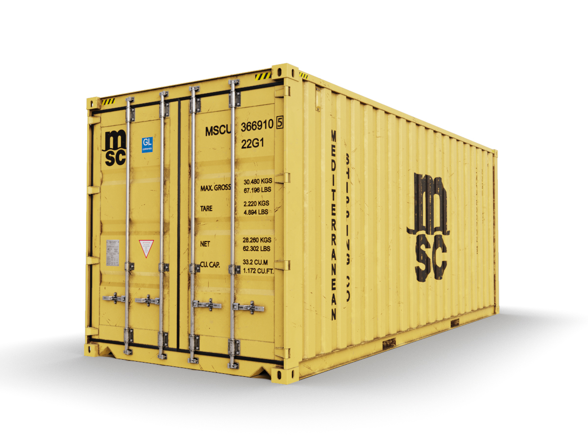 20英尺MSC标准集装箱3D模型3D模型 - TurboSquid 1237433