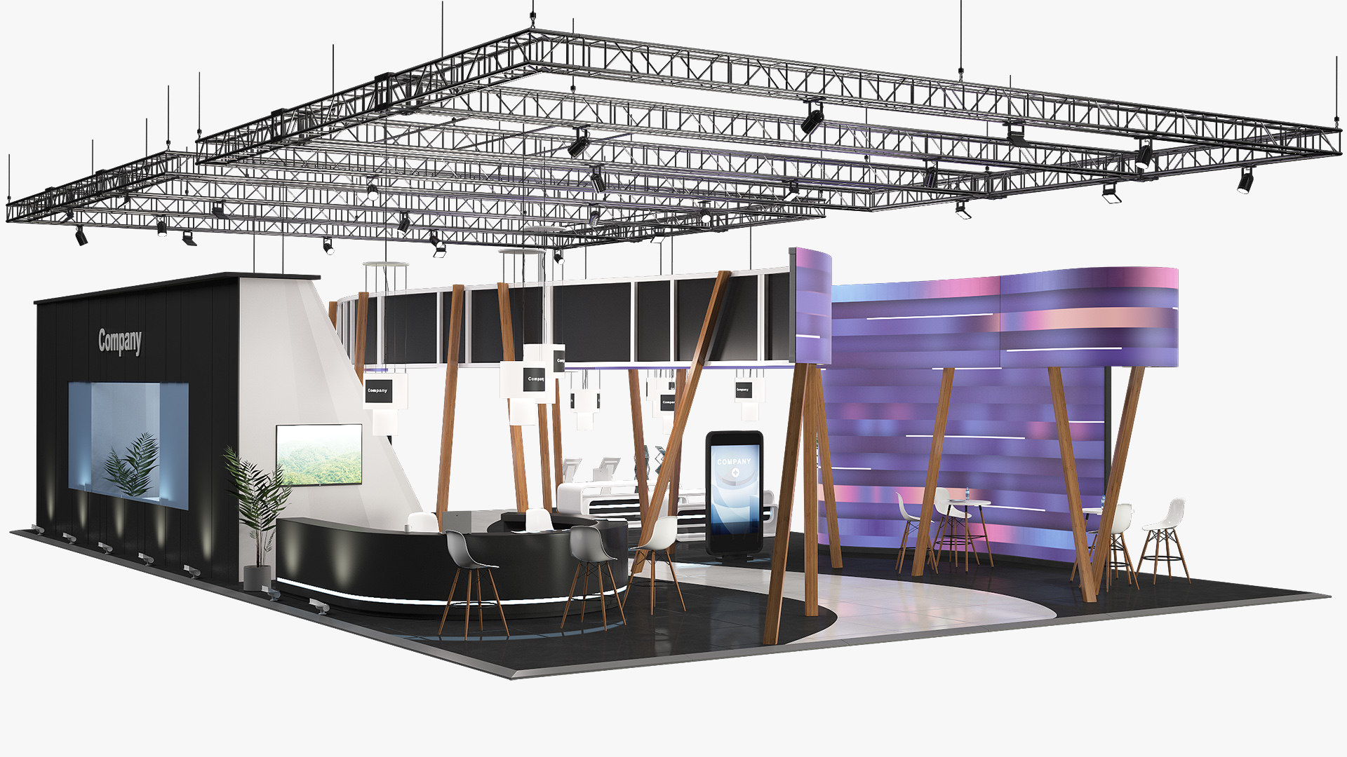 Exhibition stand model - TurboSquid 1637430