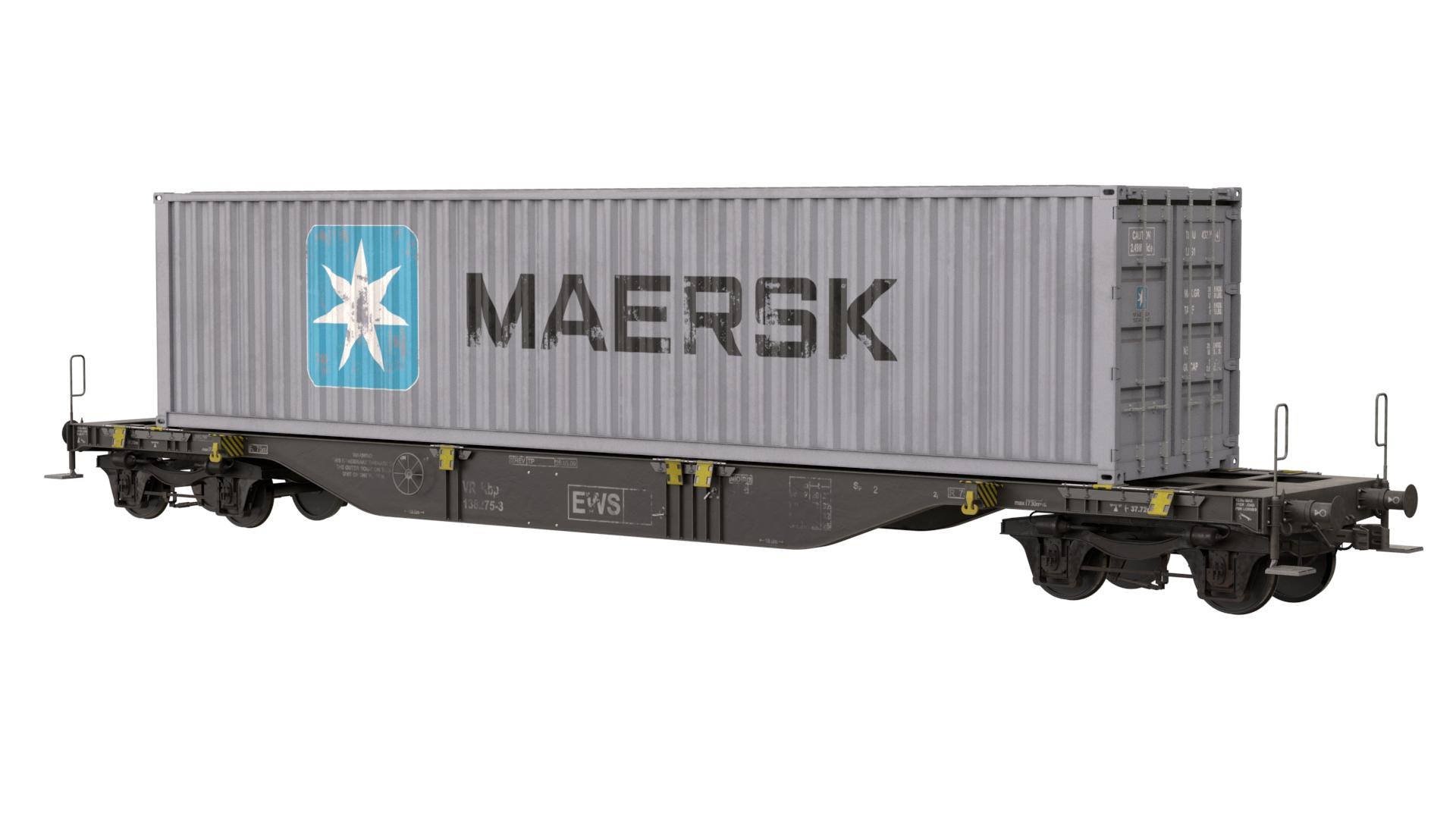 3D container wagon - TurboSquid 1637437