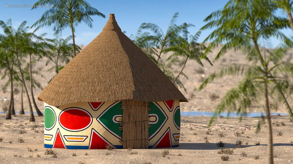 Traditional african hut painting 3D - TurboSquid 1637551