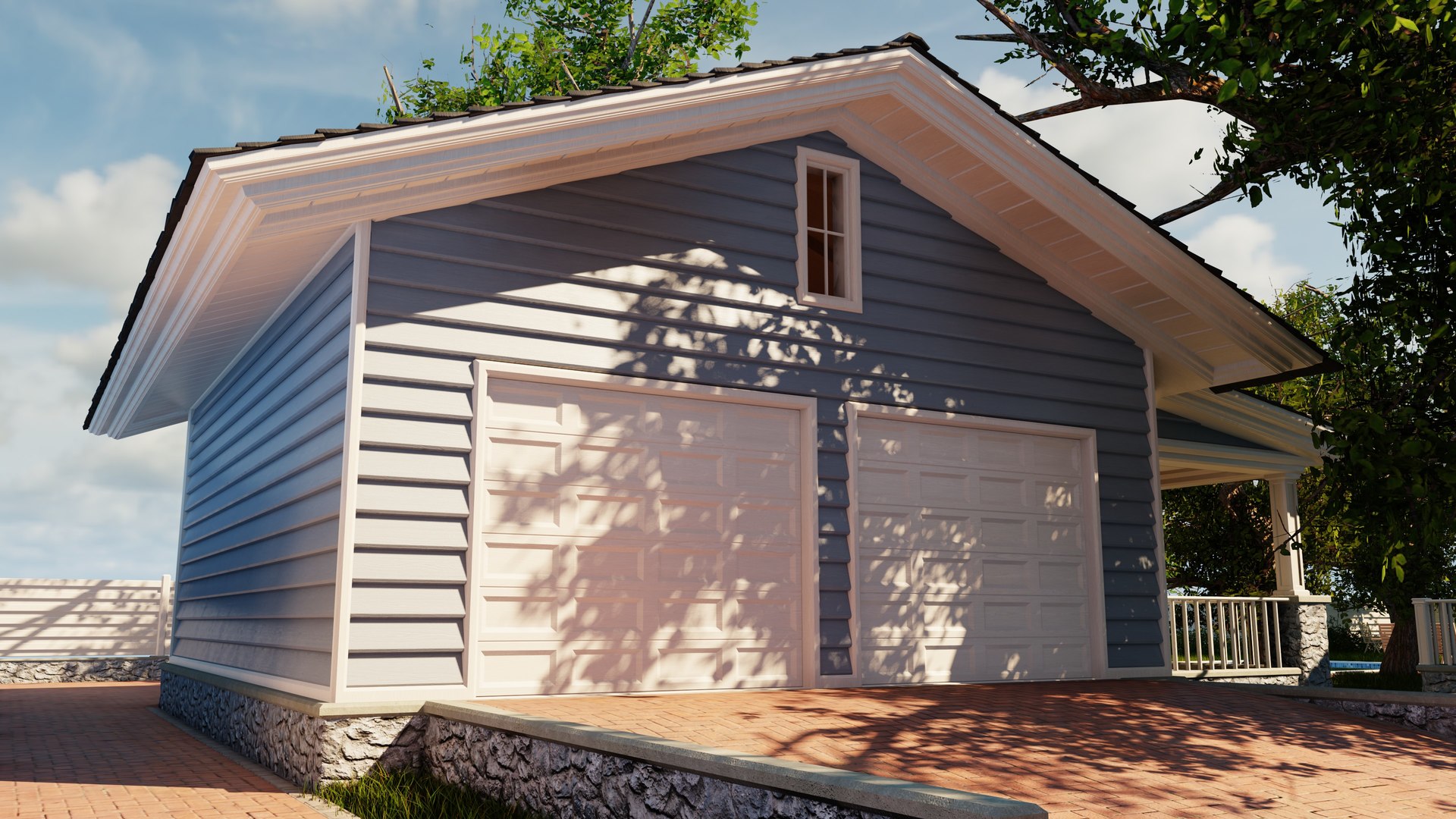 3D blender house garage classic - TurboSquid 1638366