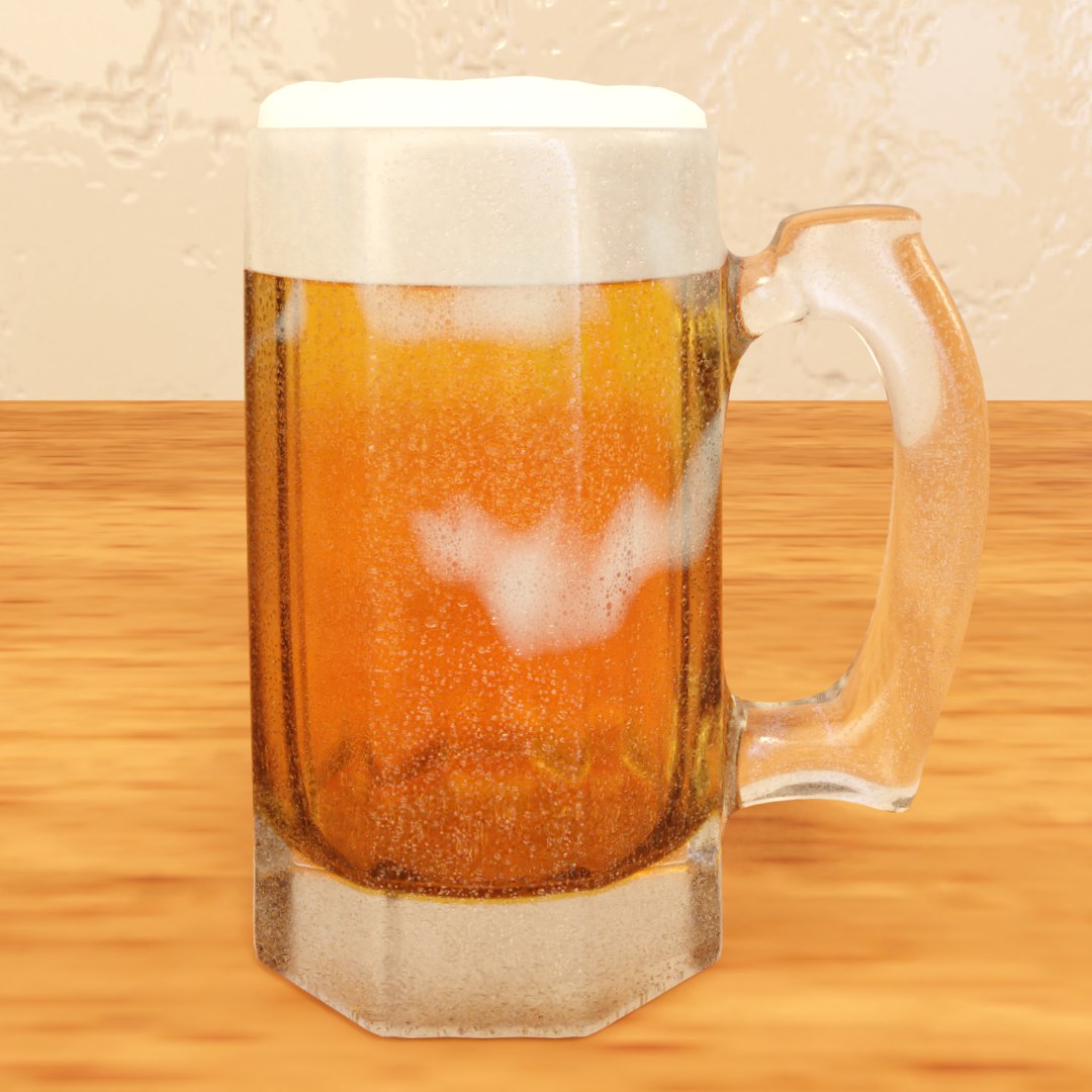 3D drink glass - beer model - TurboSquid 1638386