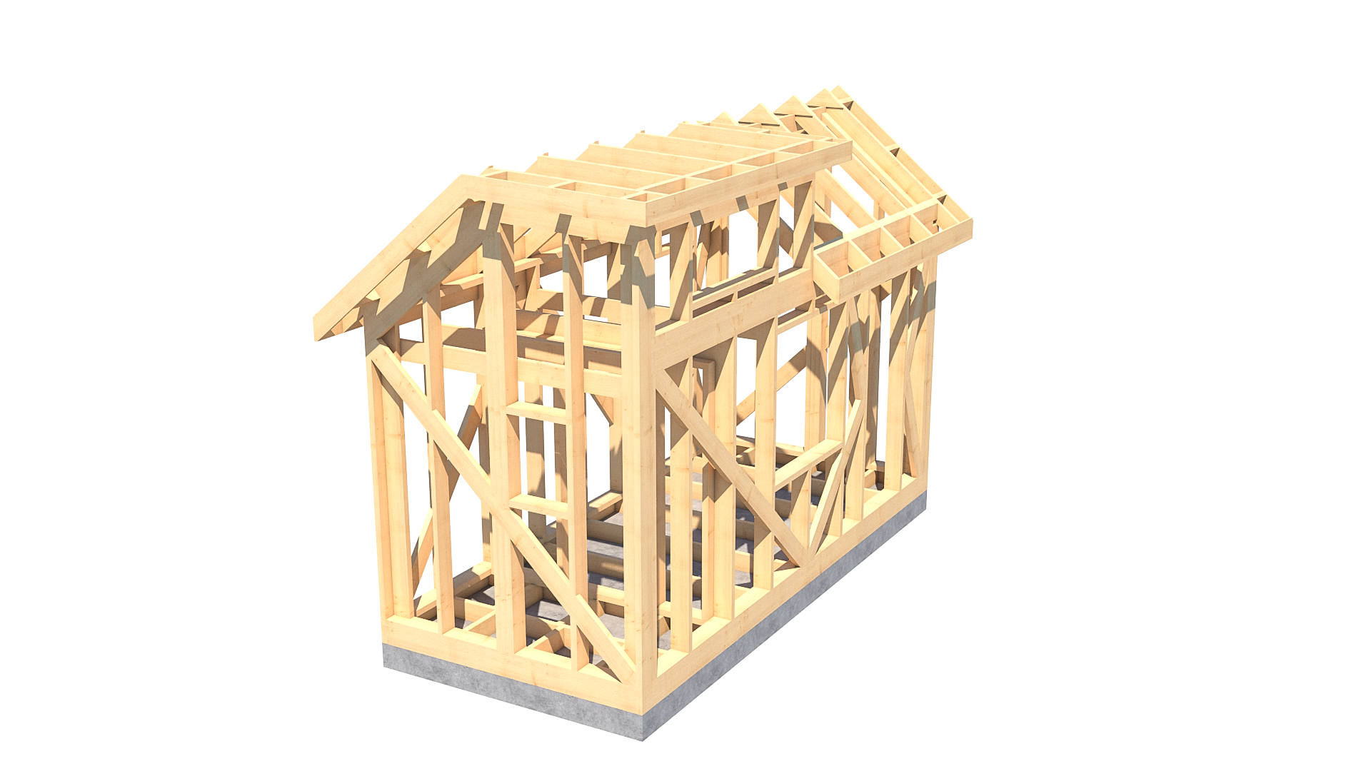 House wooden framework 3D - TurboSquid 1638520