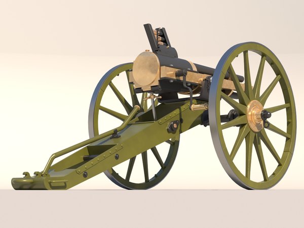 3D hotchkiss 37mm revolving cannon model - TurboSquid 1639065