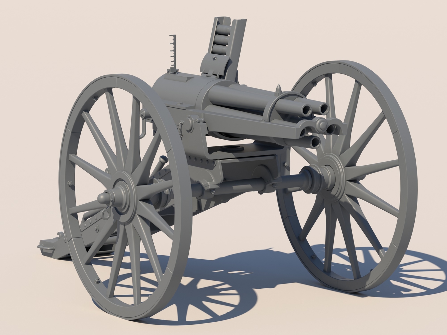 3D hotchkiss 37mm revolving cannon model - TurboSquid 1639065