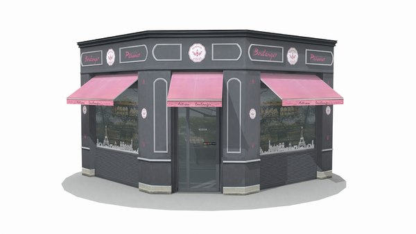 Corner store facade 3D model - TurboSquid 1639361