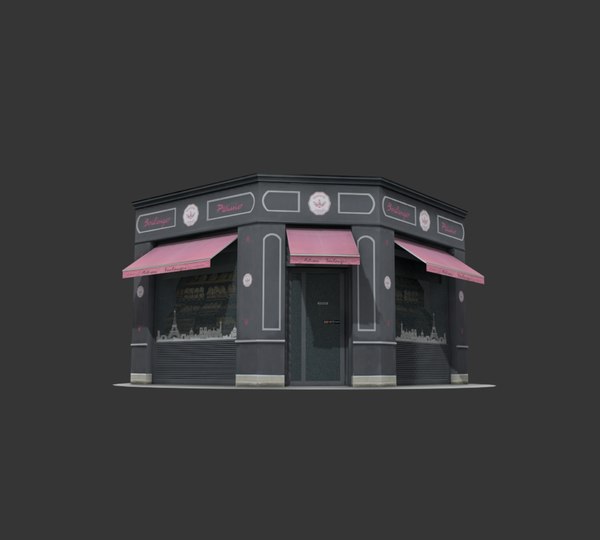Corner store facade 3D model - TurboSquid 1639361