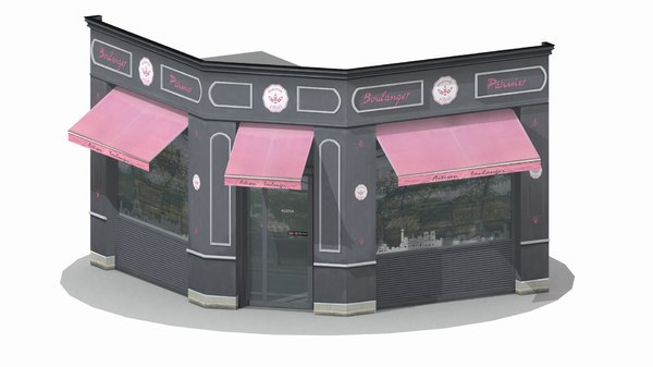 Corner store facade 3D model - TurboSquid 1639361