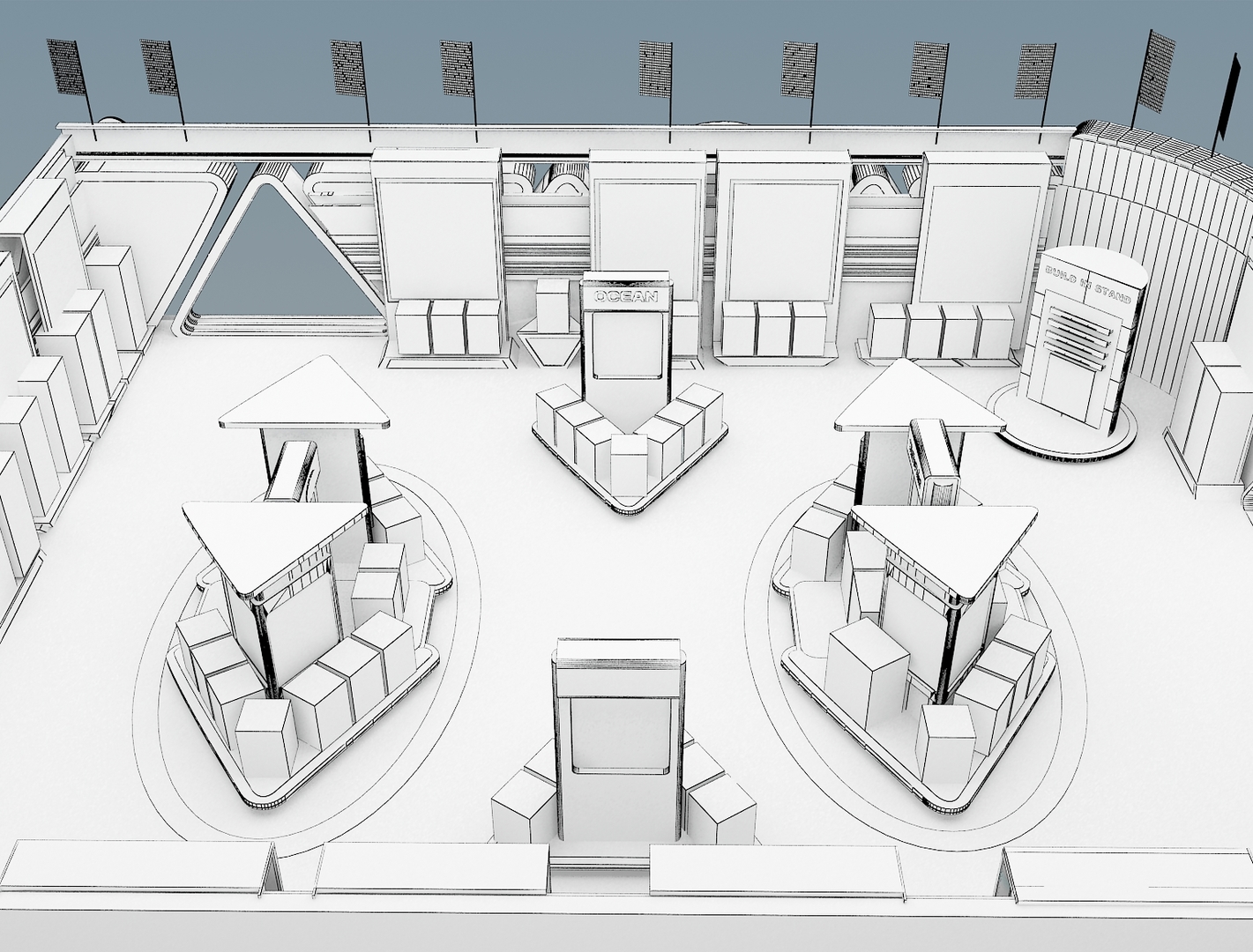 3D fair tent exhibition model - TurboSquid 1639525