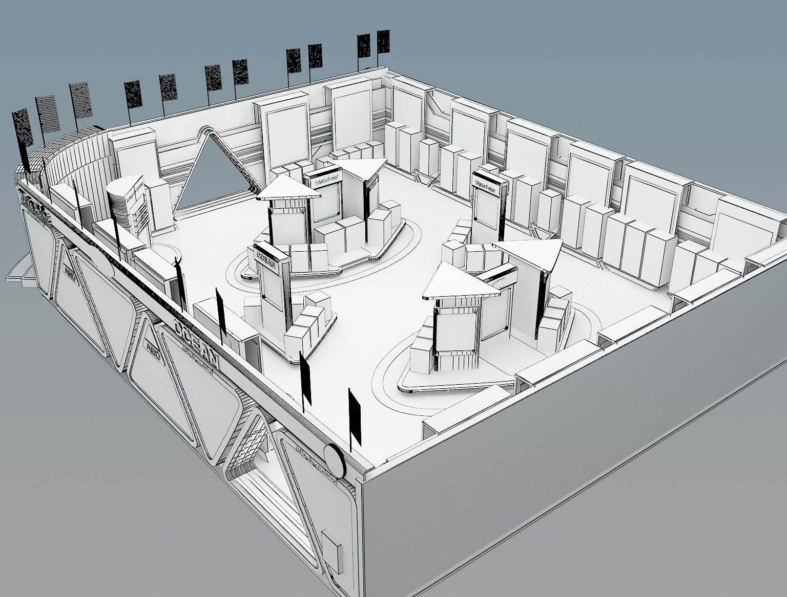 3D fair tent exhibition model - TurboSquid 1639525