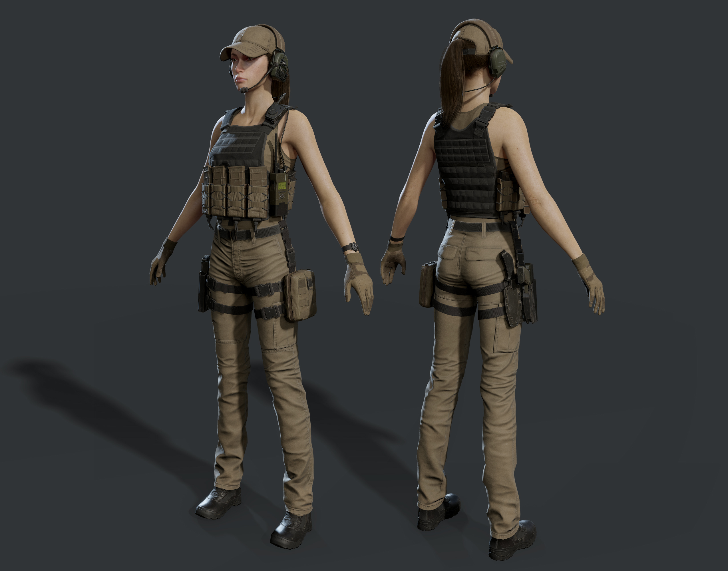 3D army girl - TurboSquid 1640125