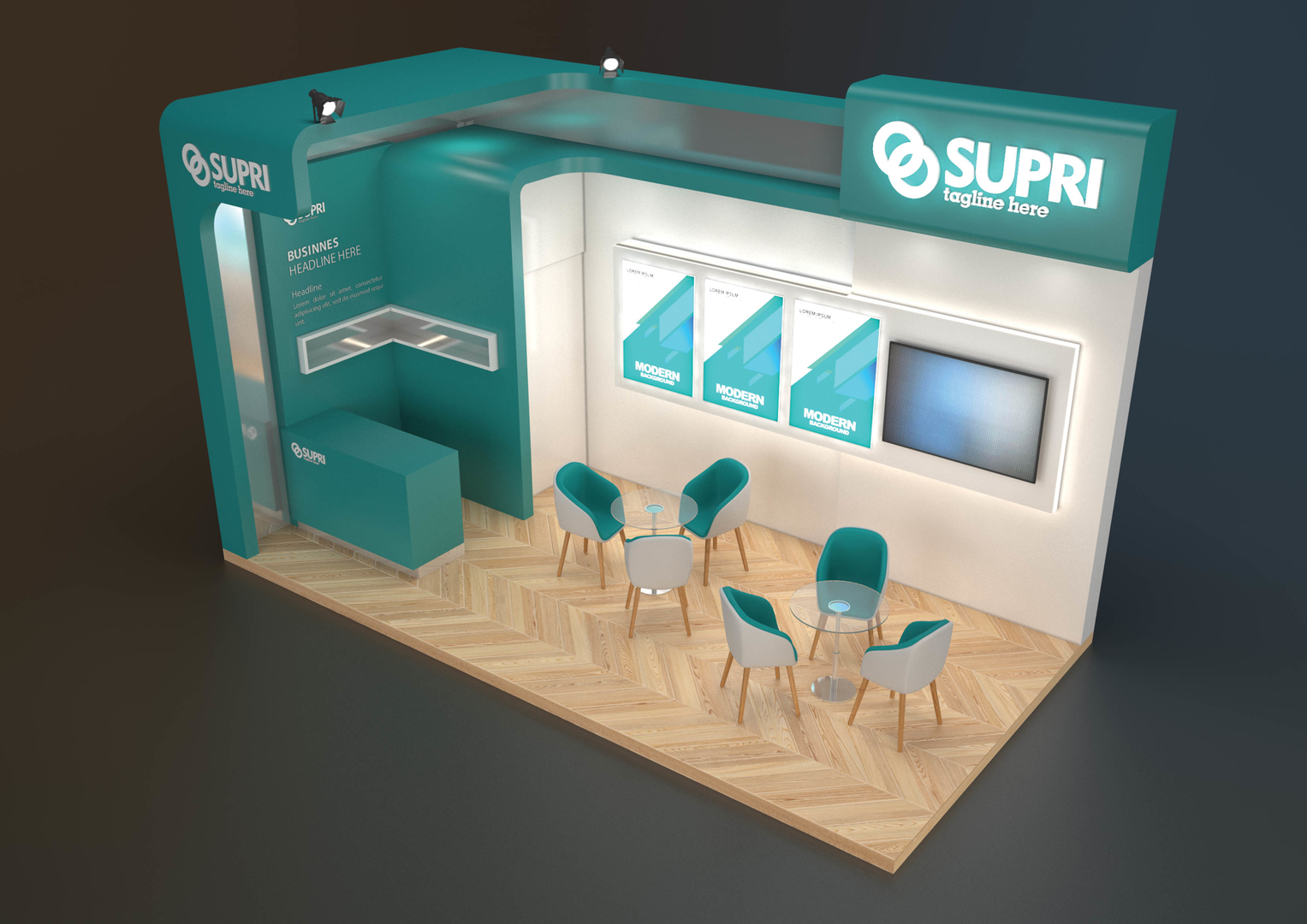 modelo 3d STAND EXPOSITIVO 18 m2 - TurboSquid 1640188