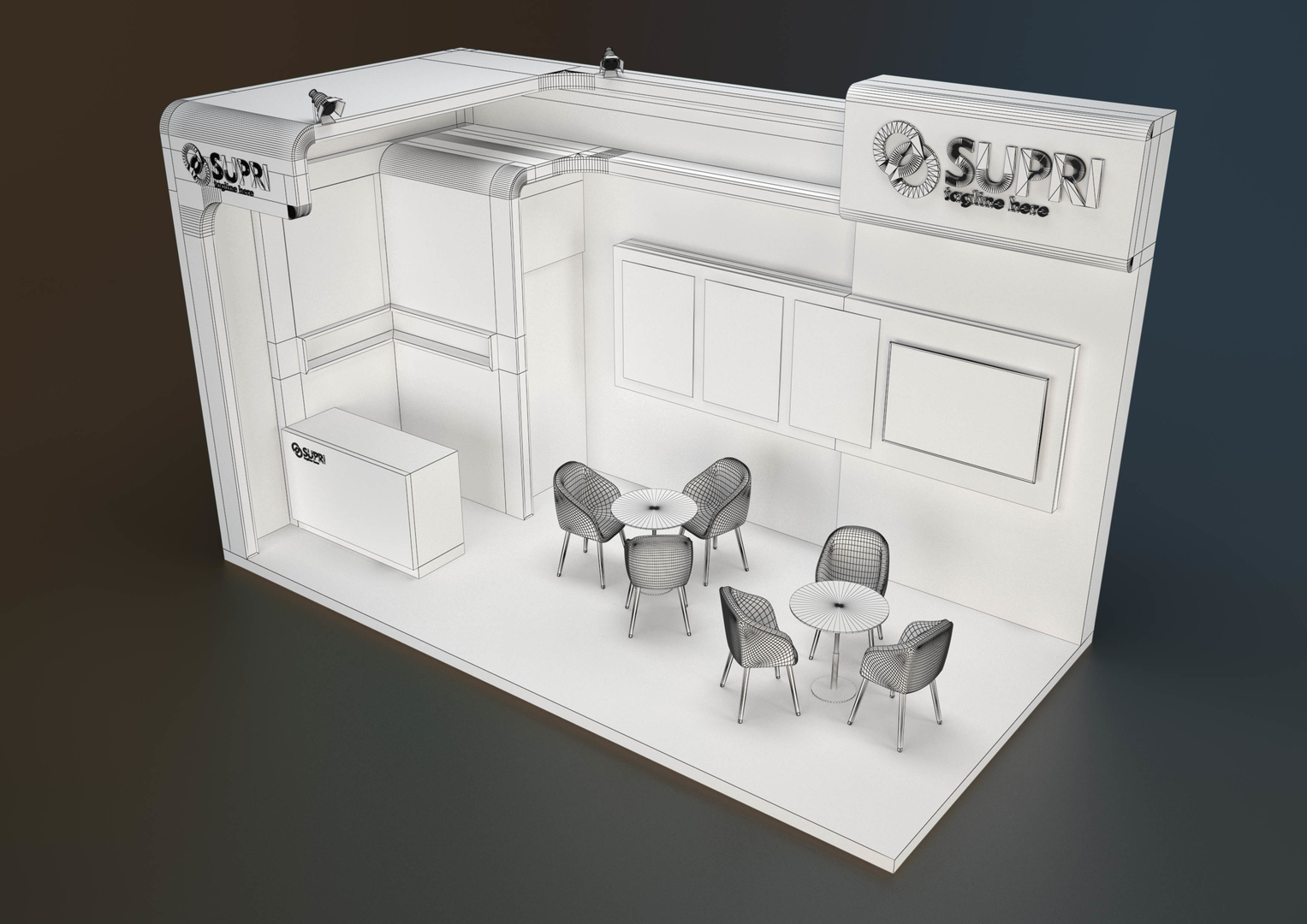 modelo 3d STAND EXPOSITIVO 18 m2 - TurboSquid 1640188