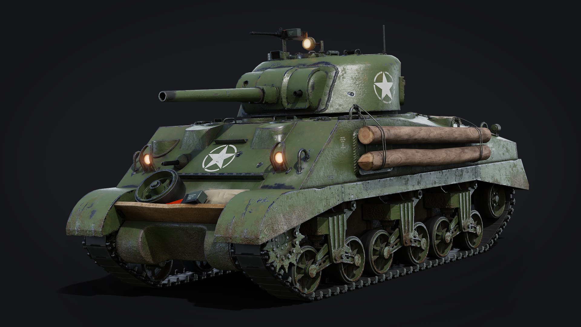 3D model sherman m4a2 tank gameready - TurboSquid 1639457