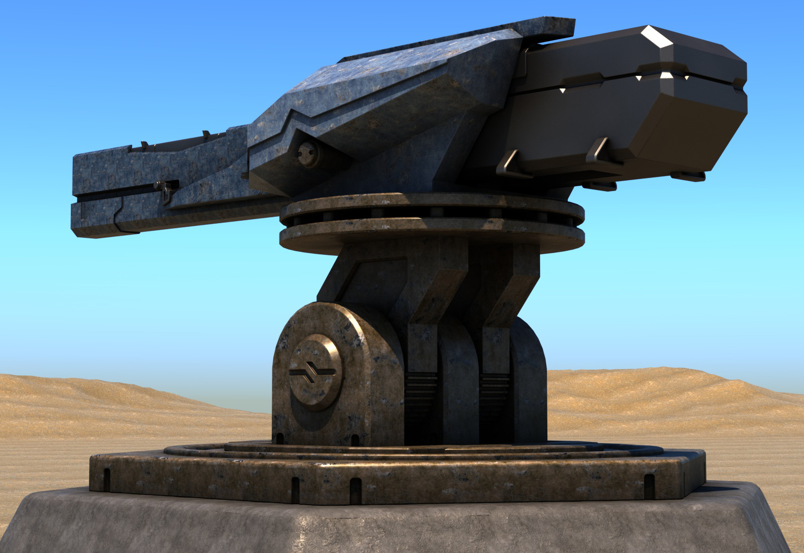 Railgun turret 3D model - TurboSquid 1641125