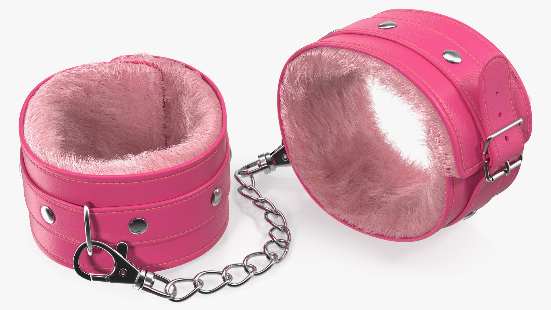 Pink Leather Wrist Cuffs with Fur3D模型 - TurboSquid 1641631
