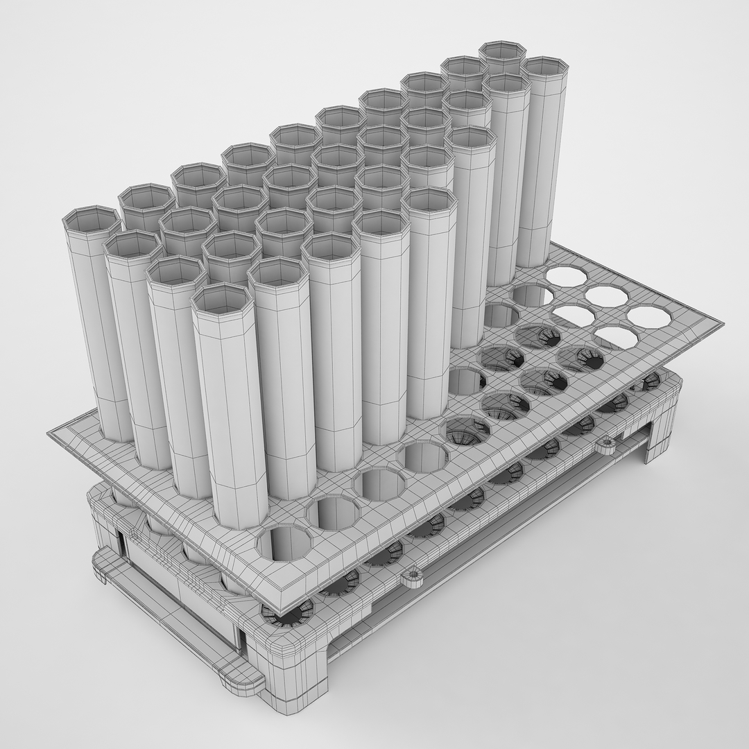 modelo 3d Gradilla para tubos de ensayo 01 con bloqueo Fisherbrand ...