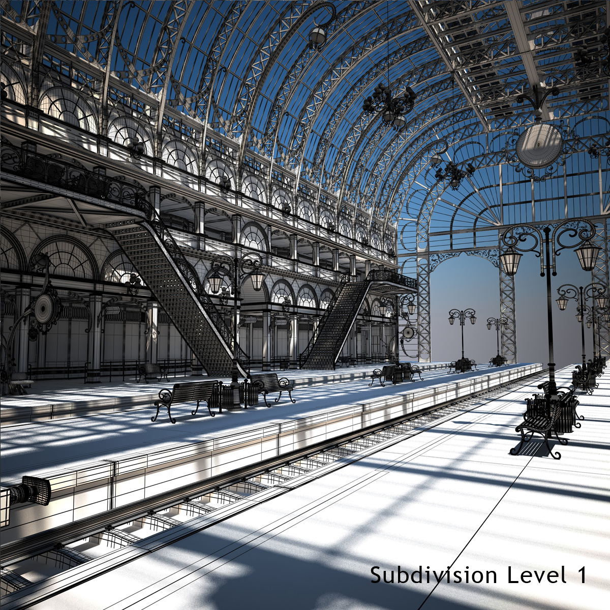 Train station 3D - TurboSquid 1642176