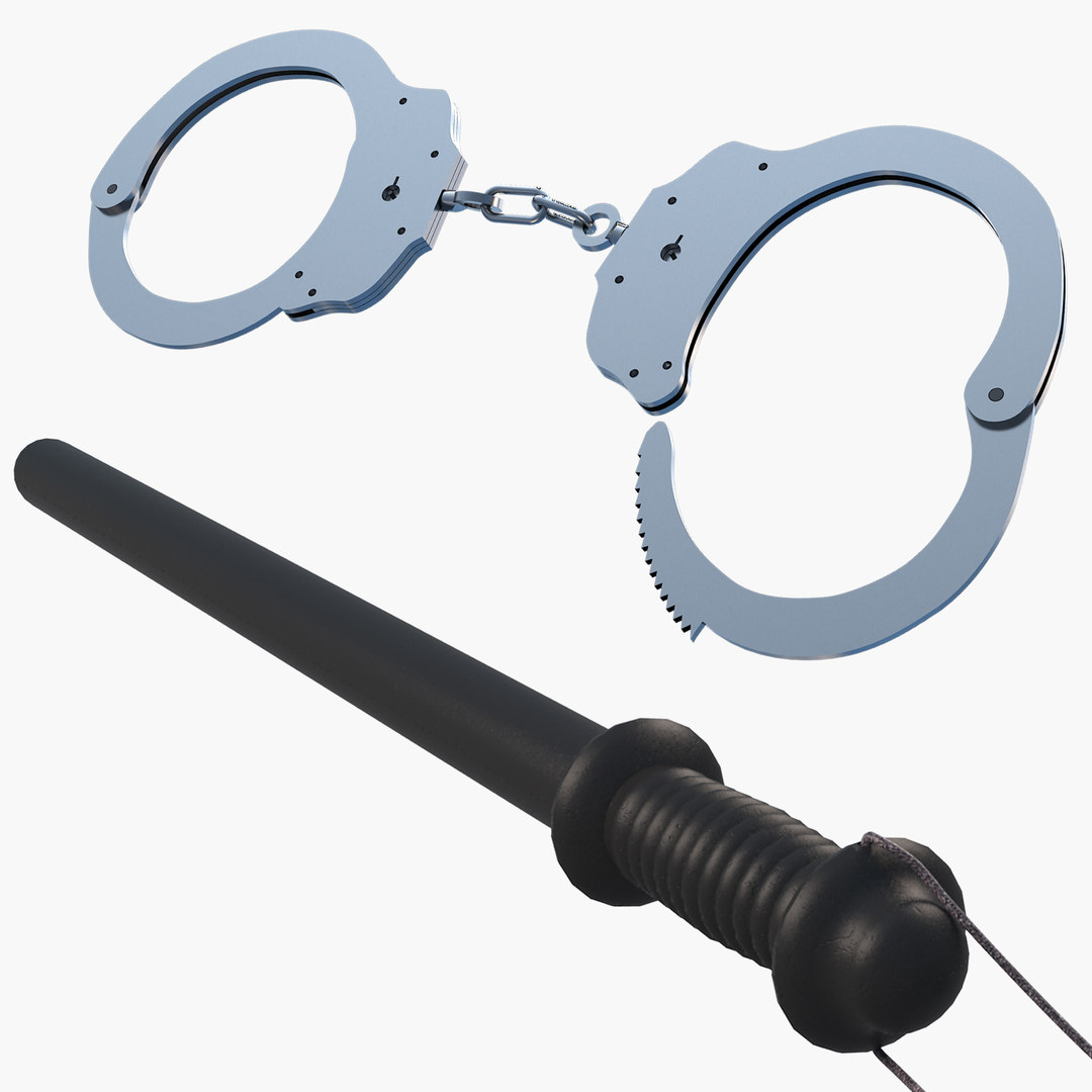 Police baton handcuffs 3D model - TurboSquid 1641999