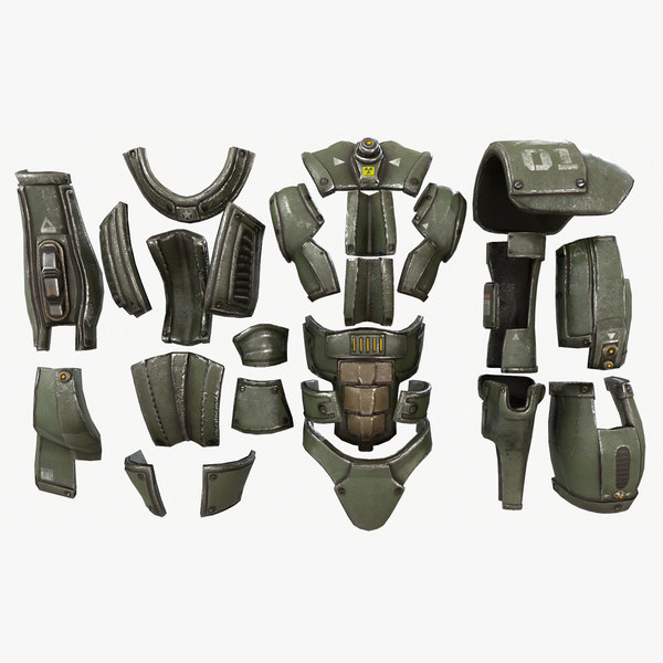 modelo 3d Sci-Fi Mech Kitbash Parts - Armor Plates 01 con archivos ...