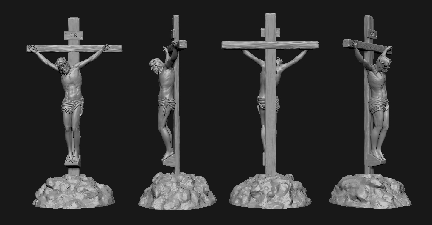 Sculpture jesus christ cross 3D model - TurboSquid 1642382