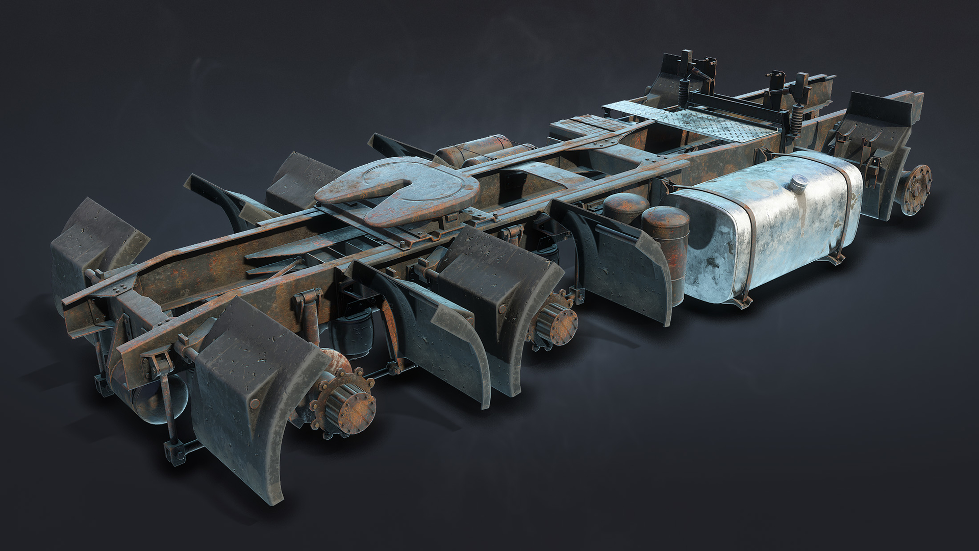 3D rusty semi-trailer truck cab - TurboSquid 1642999