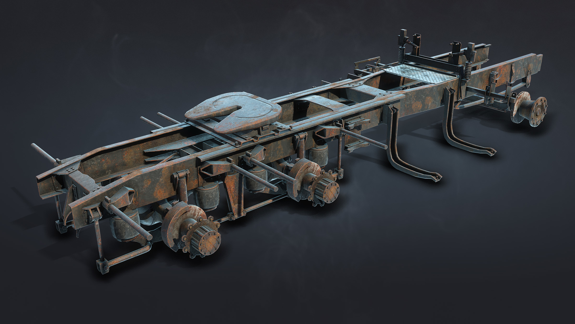 3D rusty semi-trailer truck cab - TurboSquid 1642999