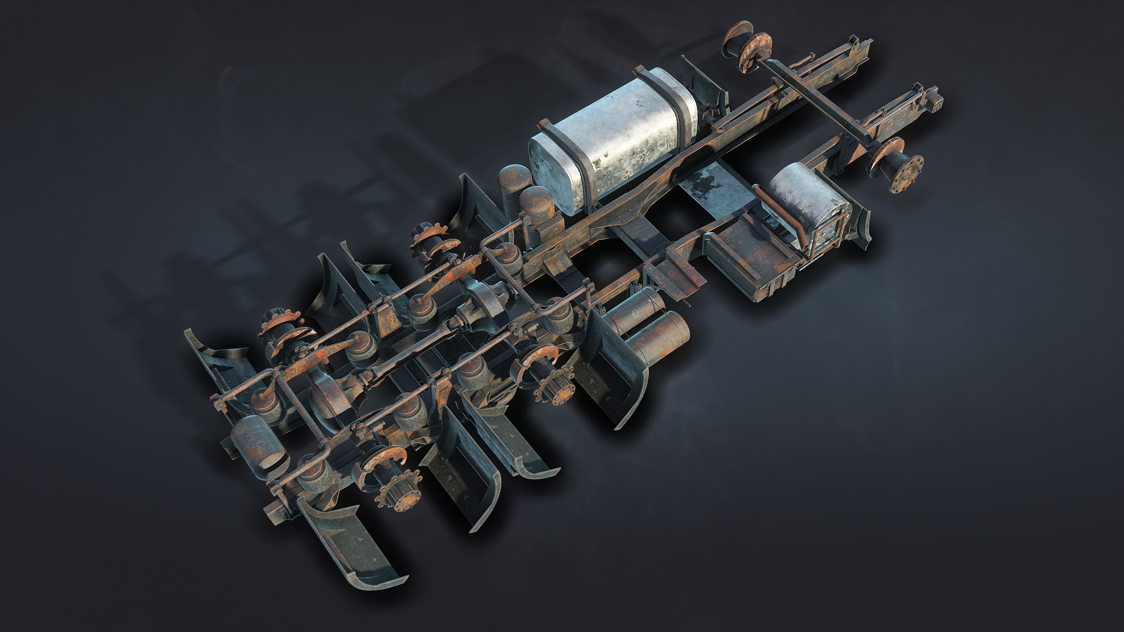 3D rusty semi-trailer truck cab - TurboSquid 1642999