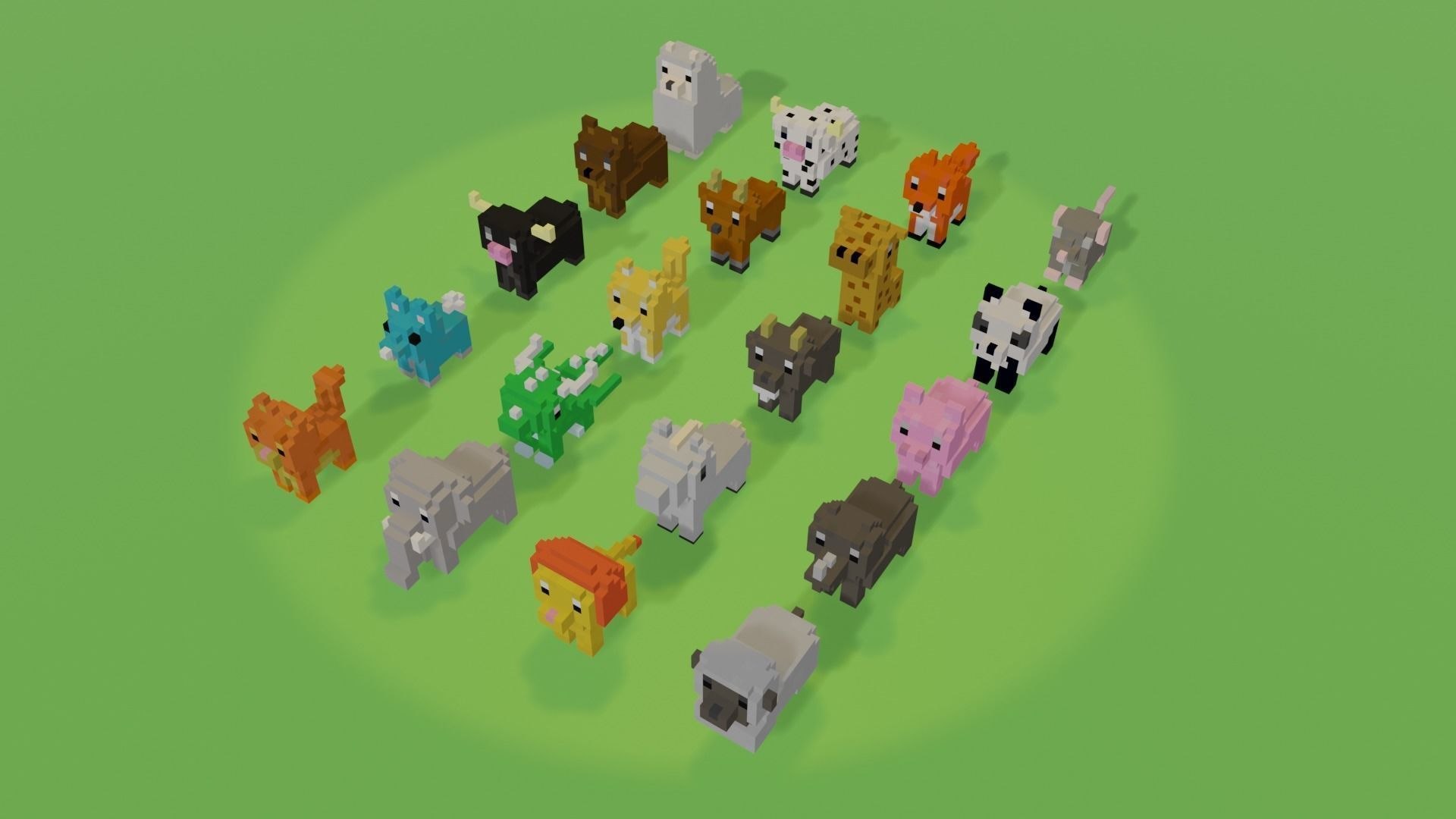 3D voxel animals - TurboSquid 1643199