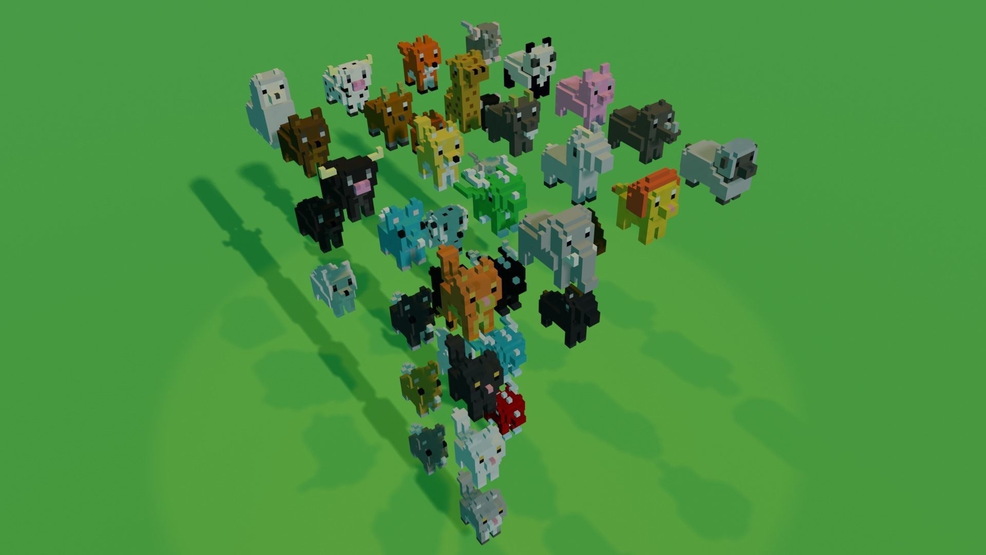 3D voxel animals - TurboSquid 1643199