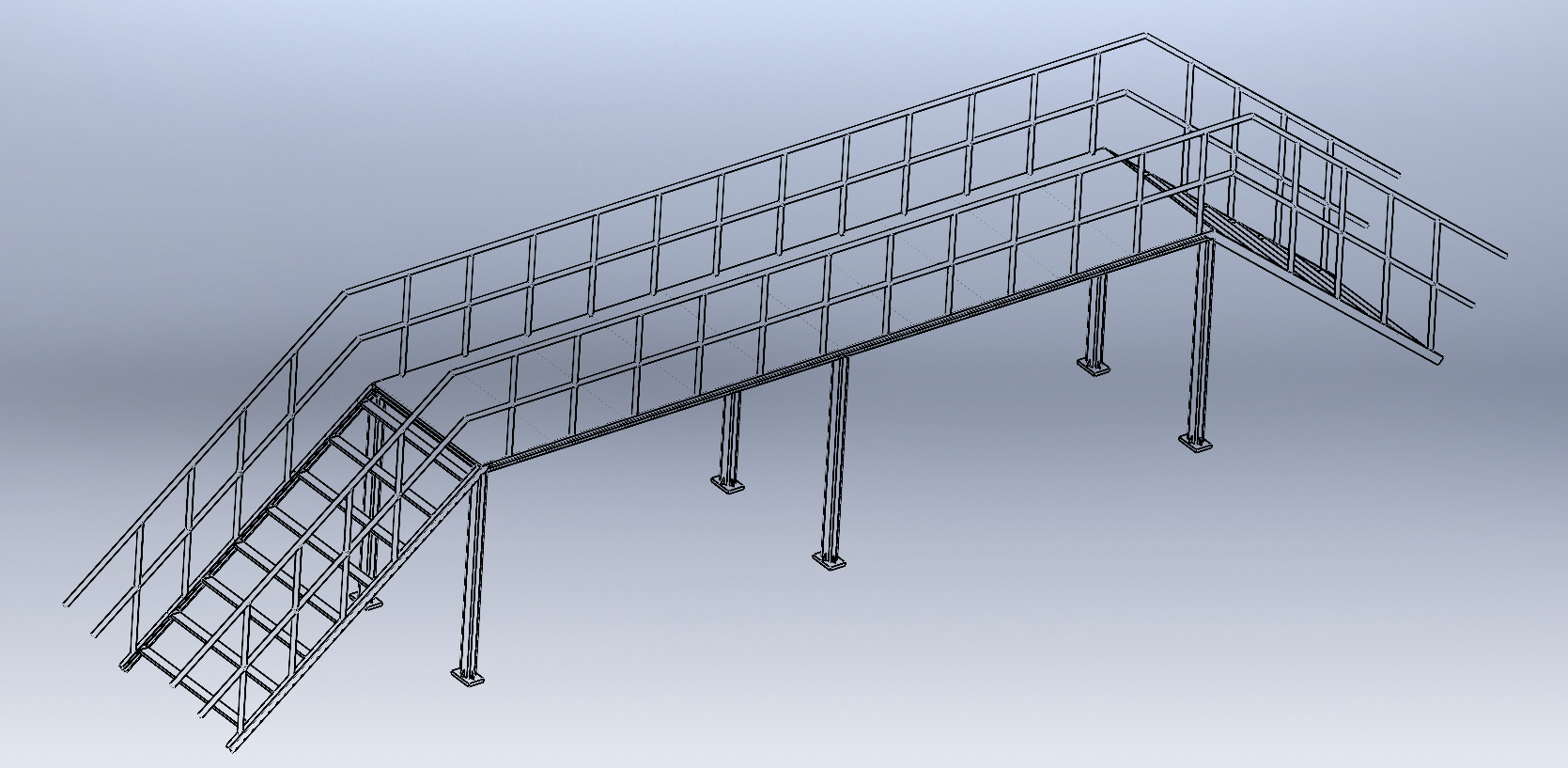 3D steel walkway structures - TurboSquid 1643442