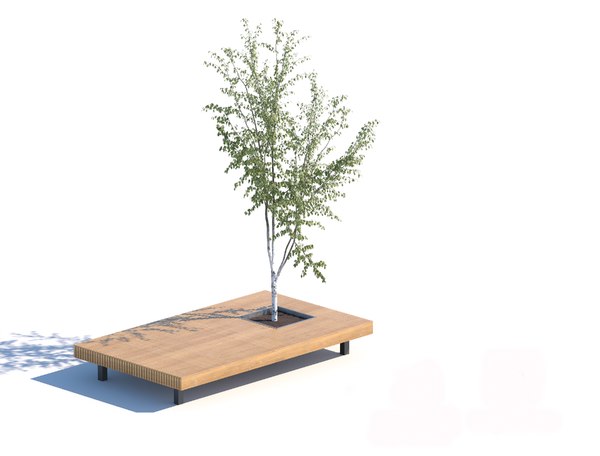 3D model modern street bench tree - TurboSquid 1636477