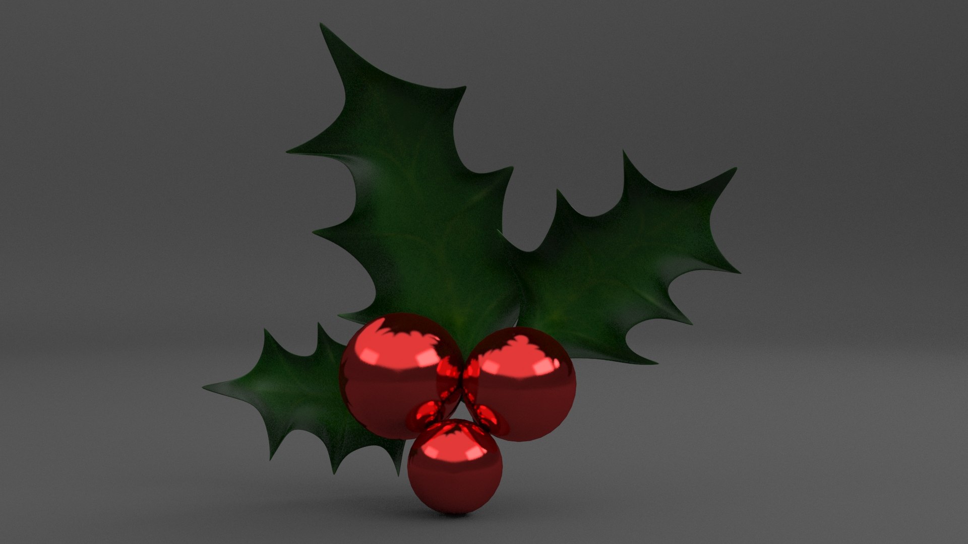 3D holly decoration model - TurboSquid 1643641