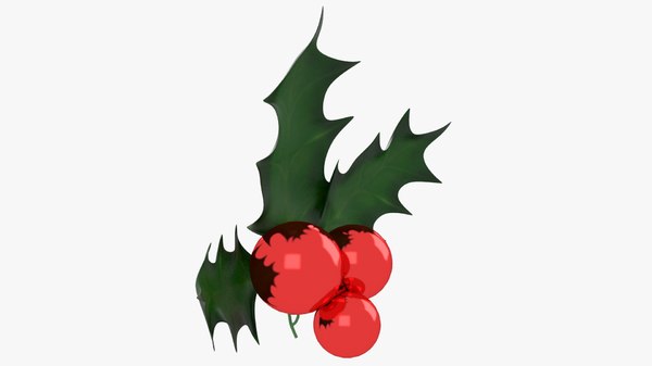 3D holly decoration model - TurboSquid 1643641